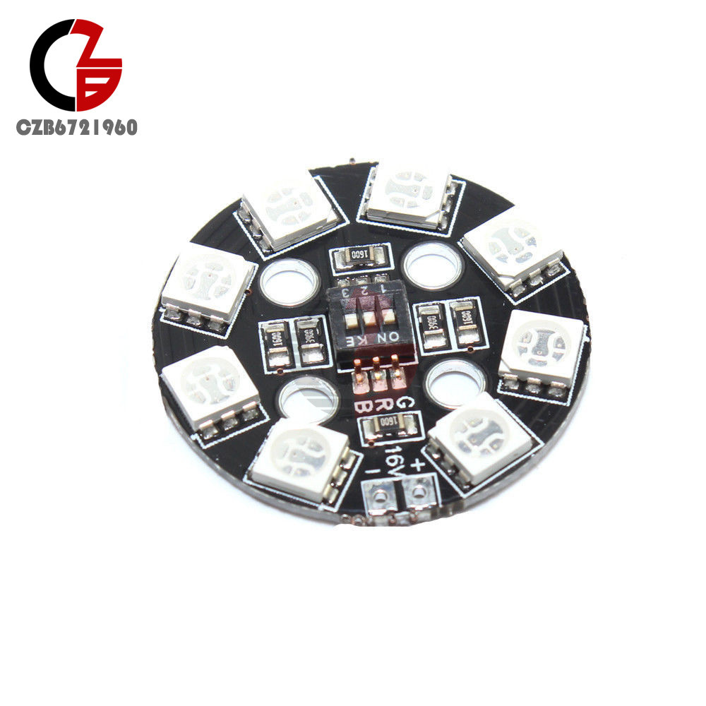 7 Colors X8/16V RGB LED Light Round Board For FPV Multicopter Drone ...