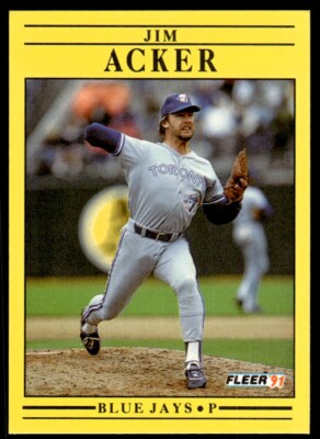 1991 Fleer Baseball Card Jim Acker Toronto Blue Jays #167 | eBay