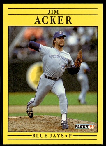 1991 Fleer Baseball Card Jim Acker Toronto Blue Jays #167 | eBay