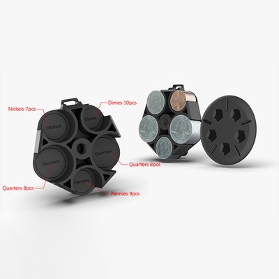 Coin Holder For Car, Portable Coin Change Organizer Coin Dispenser Case ...