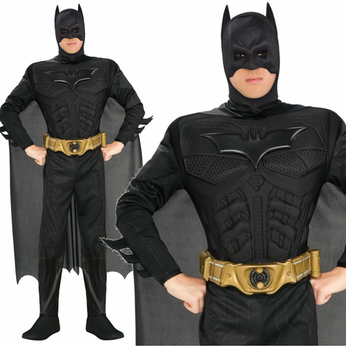 Official Deluxe Dark Knight Batman Adult Mens Fancy Dress Superhero ...