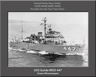 USS Guide MSO 447 Personalized Canvas Ship Photo Print Navy Veteran ...