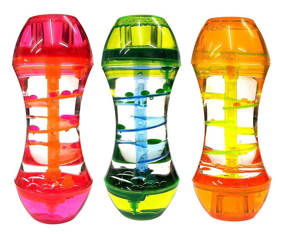 Set of 3 Liquid Double Single Spiral Coloured Timers Calming Motion ...