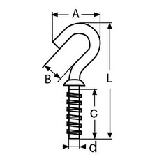 threaded hooks products for sale | eBay