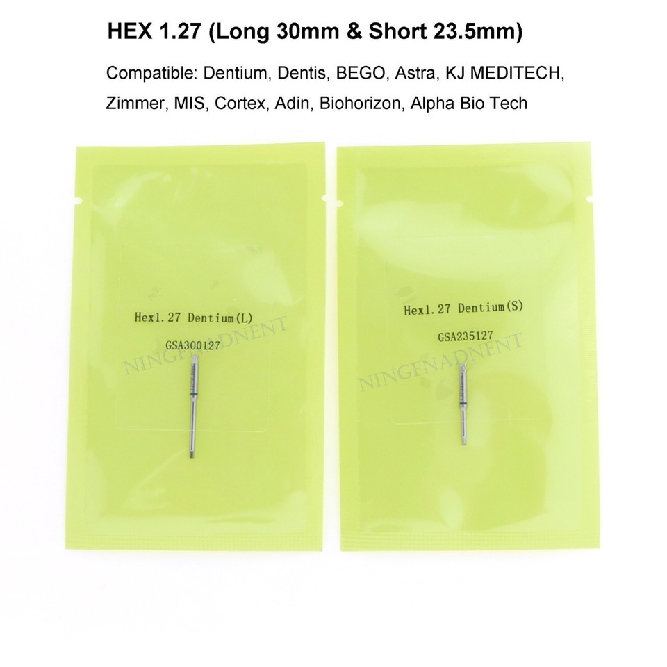 Dental Screwdriver Hex 1.27 Drivers Compatible Den-tium MIS Camlog Adin ...