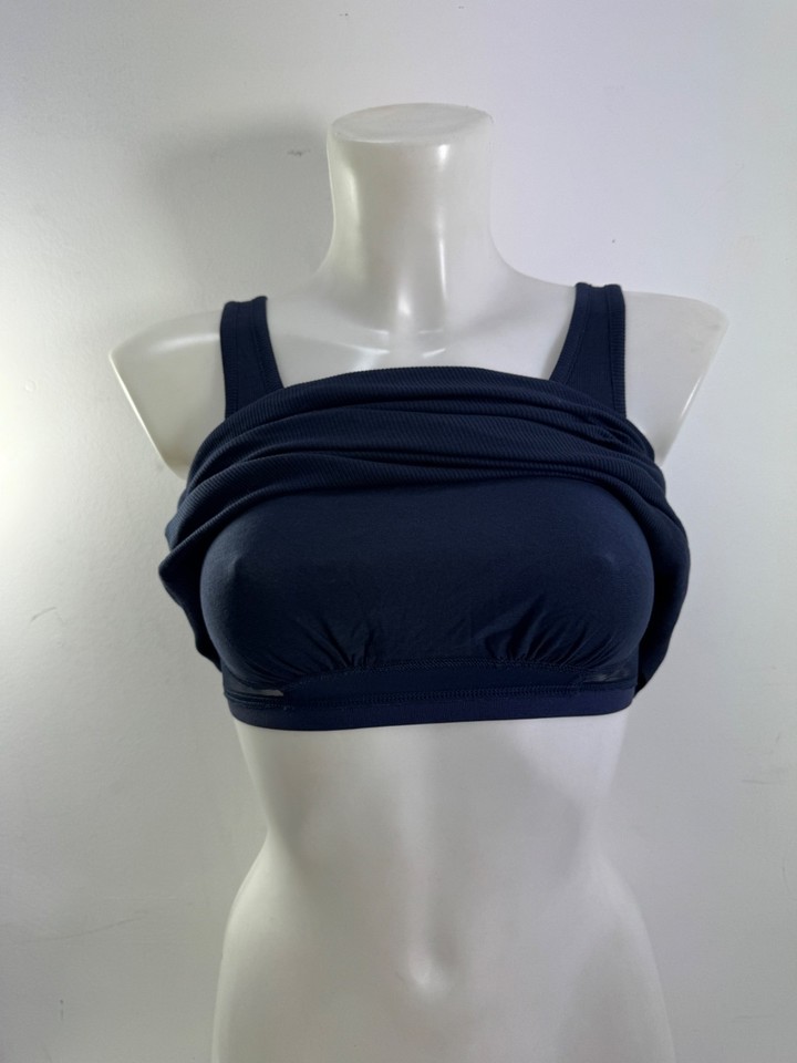 Ex M&S Cotton Rich 2 Pack Body Vest With Secret Support In Navy Size 6 ...