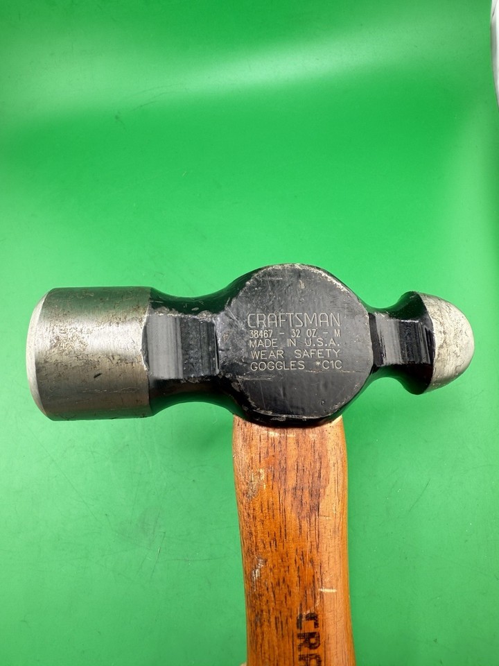 Vintage Craftsman USA 38467 32oz M Ball Peen Pien C1C Hammer Excellent ...