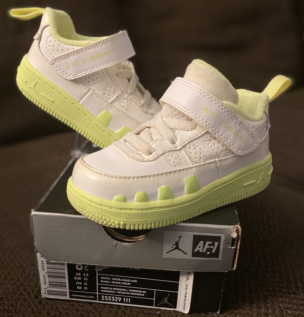 Nike Air Jordan AF-1 Toddler 6c Lime/White AFJ 9 (TD) shoes Excellent ...