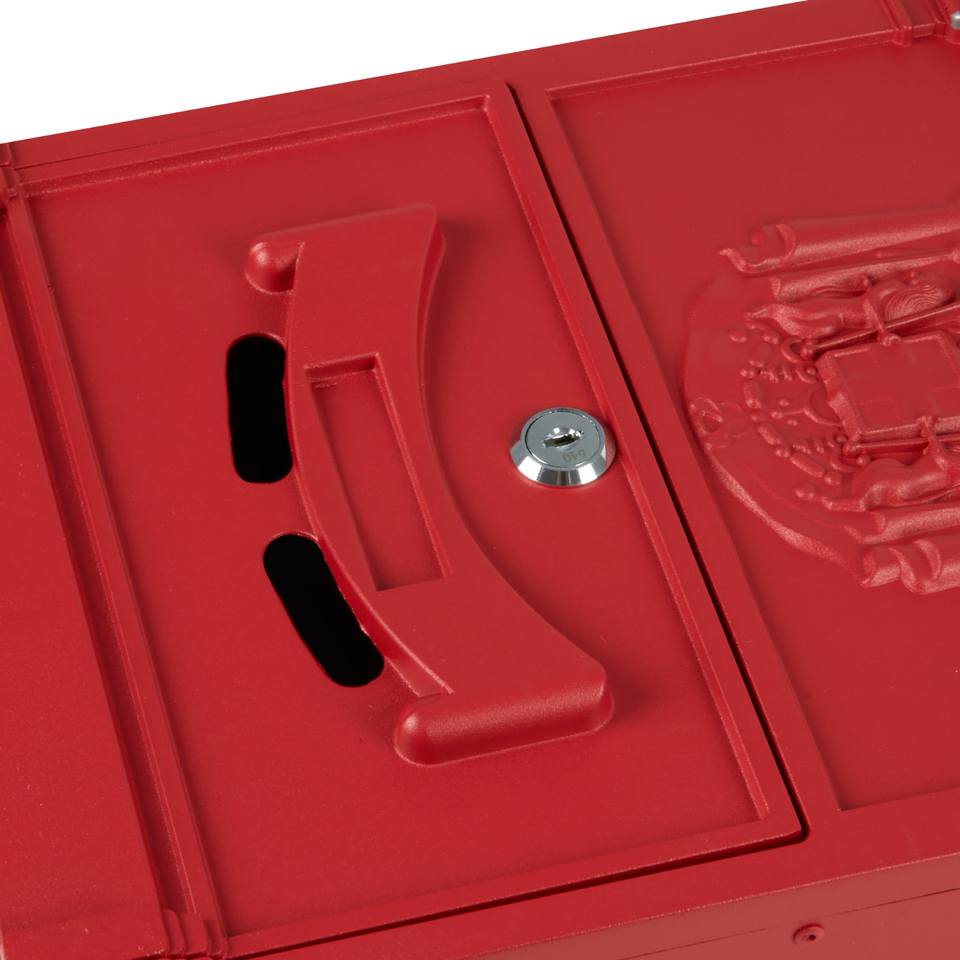 LARGE VINTAGE OUTDOOR LOCKABLE LETTER POST BOX MAILBOX WALL MOUNTED ...