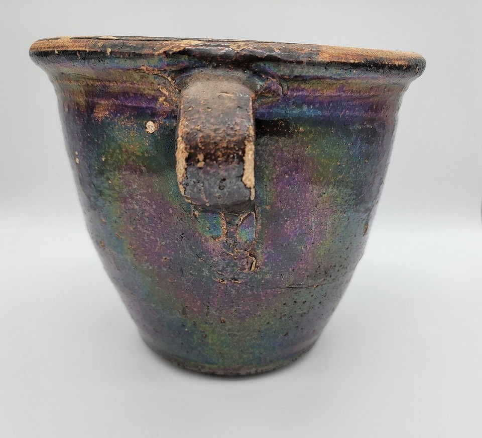 Antique Southern Pottery Edgefield South Carolina Clabber Bowl Baynham ...