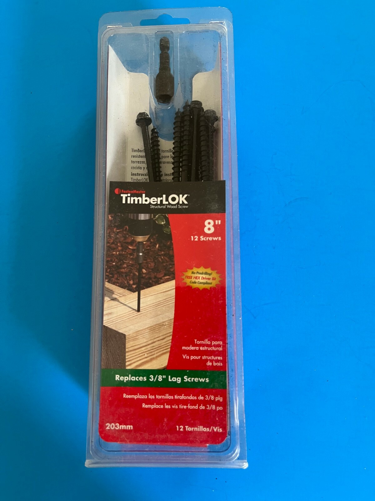 4-pc 12 pk- TimberLok 3/8" x 8" in. Hex structural Epoxy Wood Screws ...