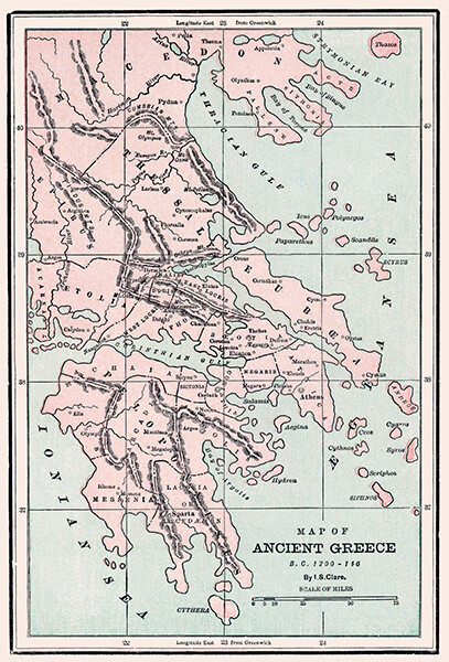 Ancient Greece - BC 1200 - 146 - Map Poster | eBay
