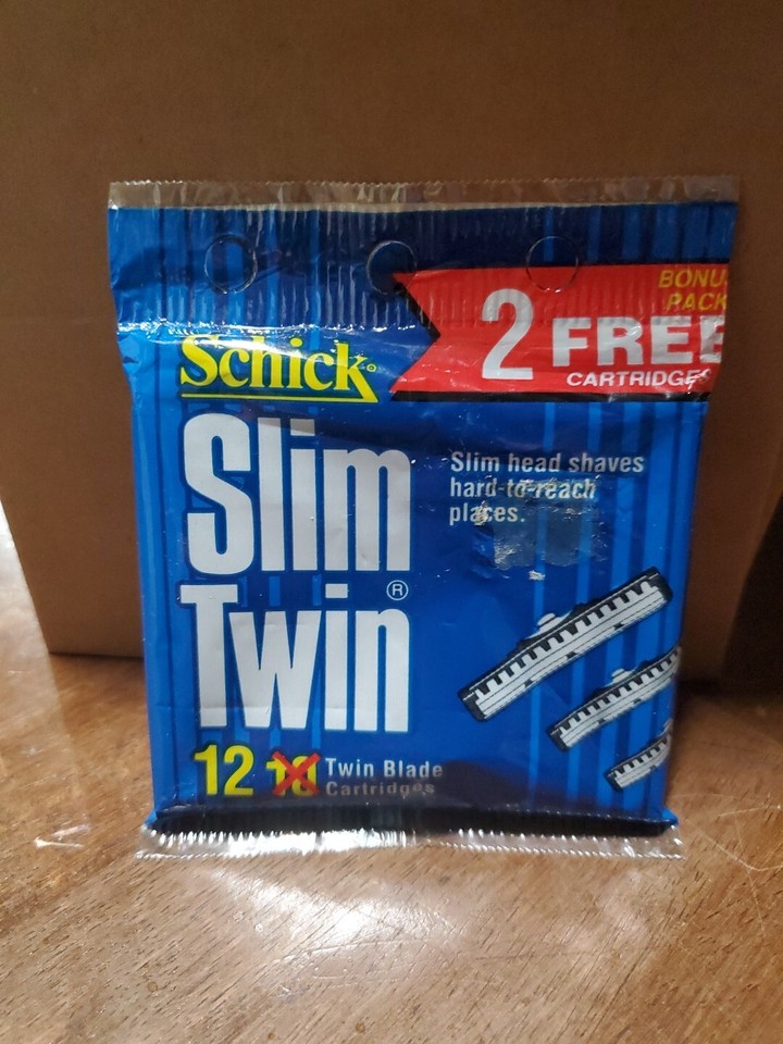 10 Schick Slim Twin Refills Blades Cartridge Bonus Pack 2 Free Pivot ...