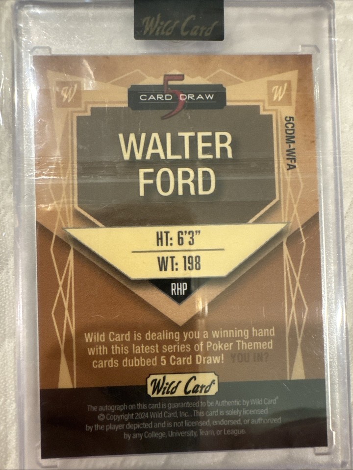 2024 Wild card Walter Ford Green Wold card Draw Auto 1/3 Encased | eBay