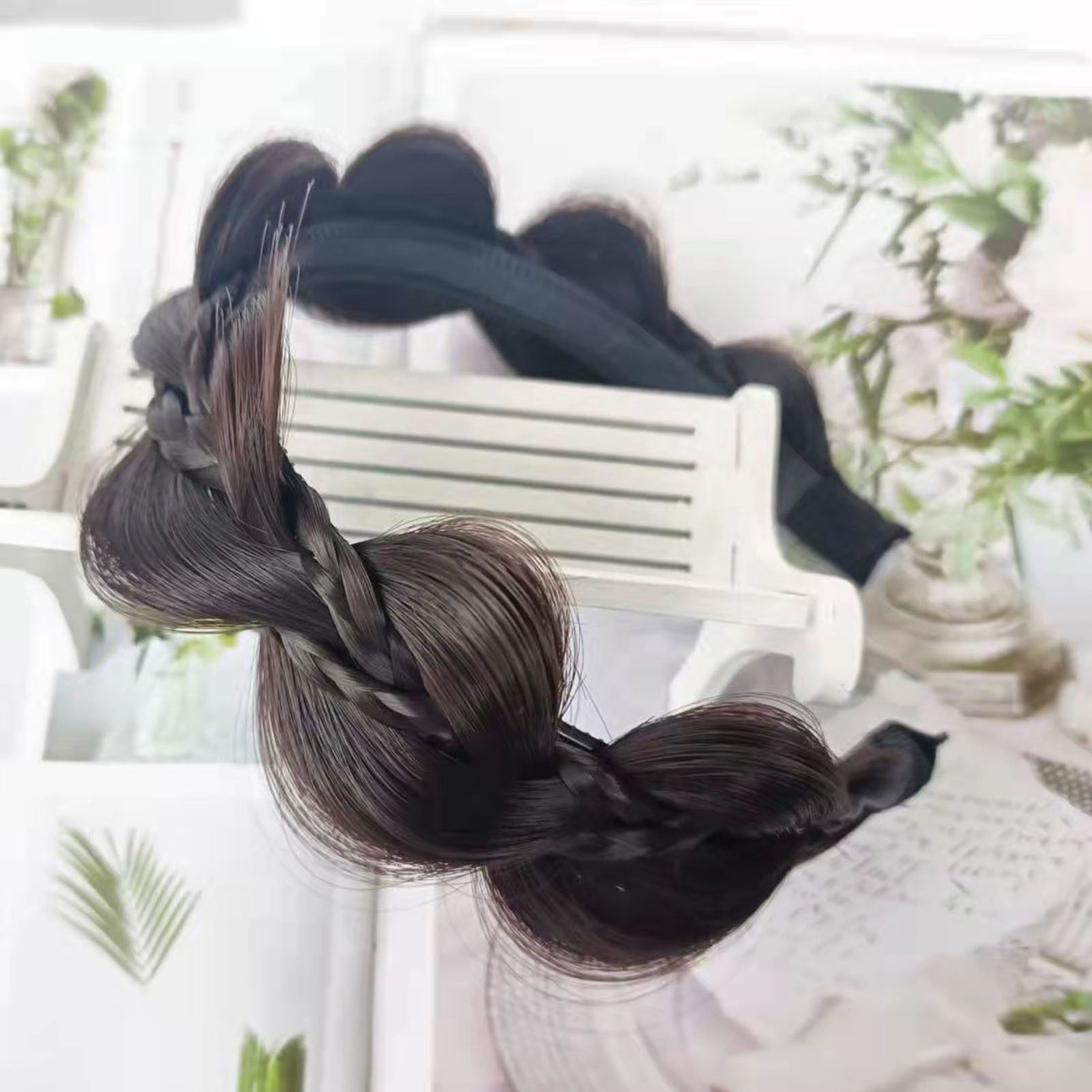 Braided Headband Wide-brimmed Decorative Fake Hair Wig Hair Hoop ...