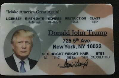 Donald Trump MAGNET President MAGA Make America Great Again novelty ID ...