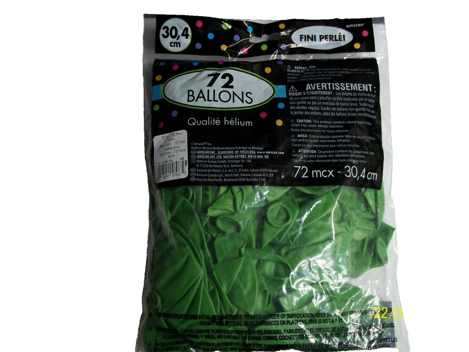 72 Balloon Helium Inflatable Balloons 12" Kiwi | eBay