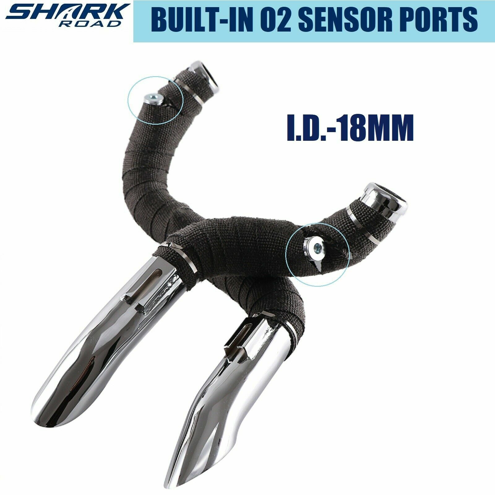 2" O.D LAF Exhaust Pipes w/ Flange Kits for Harley Sportster Chrome ...