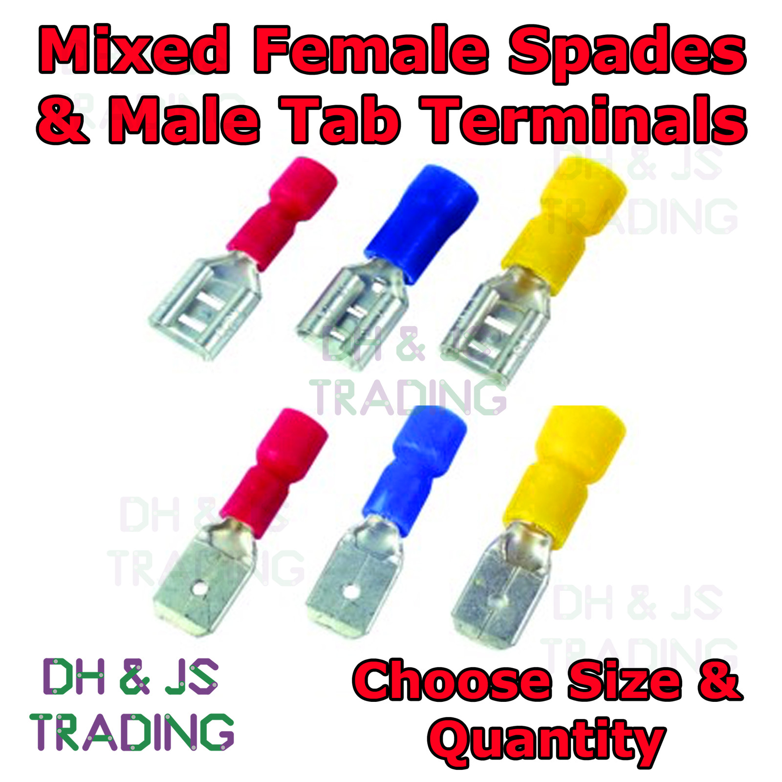 Mixed Insulated Female Spade Terminals Male Tab Terminal Crimp ...