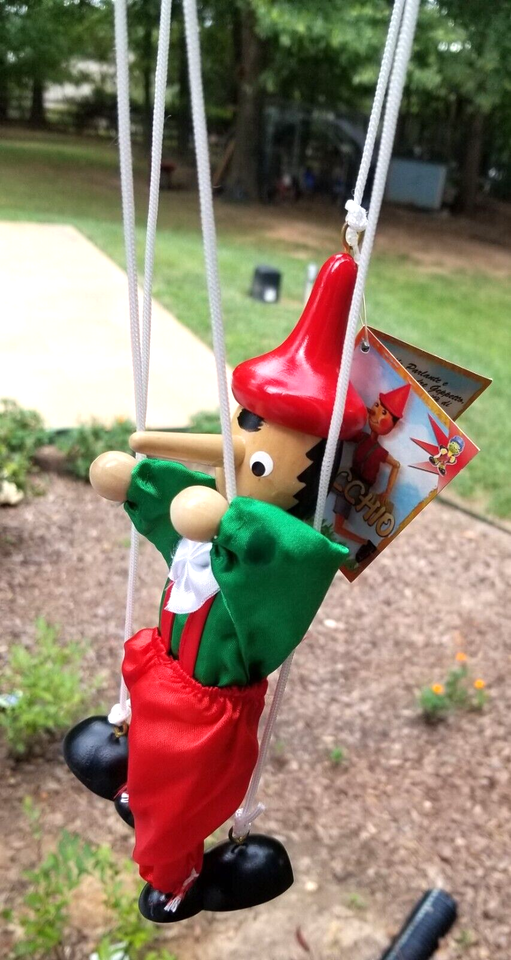 PINOCCHIO STRING PUPPET MARIONETTE WOOD WITH TAG 15" W/STRINGS BY ...