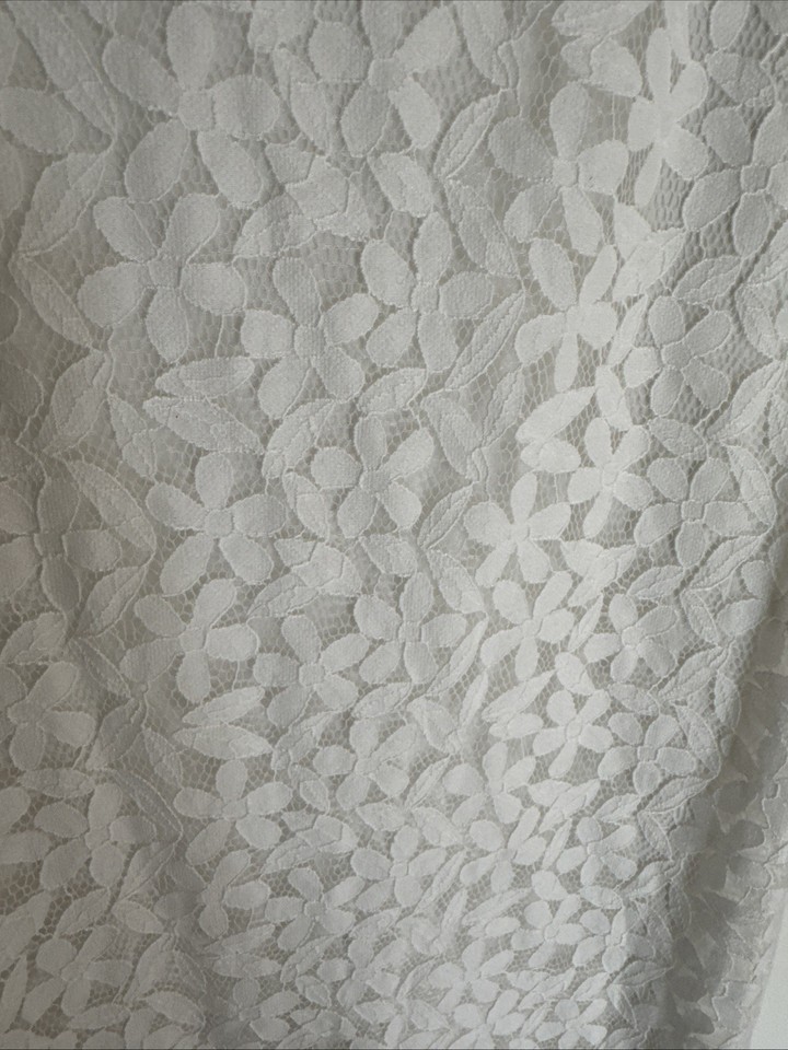 NWT CeCe Dress Women’s 8 White Lace Ruffle Sleeve Shift Party MSRP $99 ...