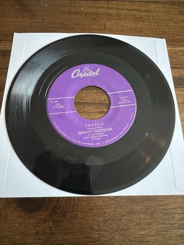 RENATO CAROSONE - TORERO / CHELLA LLA - CAPITOL F-71080 - 45 RPM Record ...