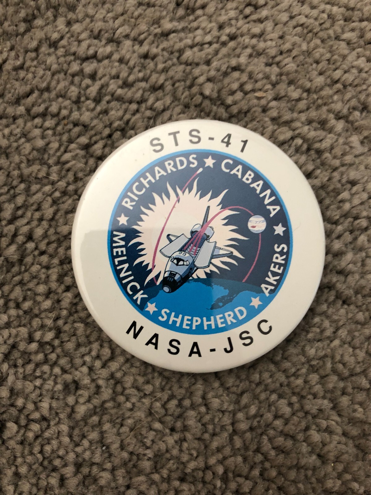 NASA JSC STS-41 Space Shuttle Discovery Pinback button | eBay