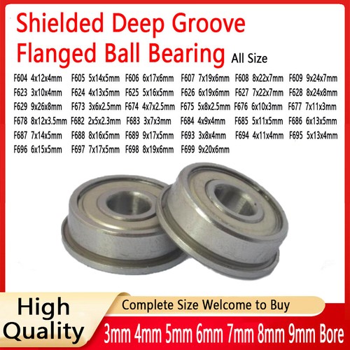 F604ZZ - F699ZZ Metal Shielded Deep Groove Flanged Ball Bearing High ...