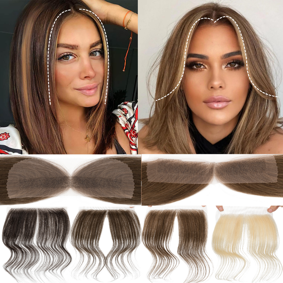 Frontal Full Lace Receding Hairline Cover-up Human Hair Patch Piece For ...