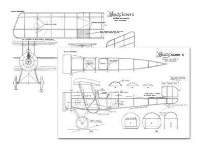 Bristol Scout C Rubber 18" Wingspan RC Model Airplane Printed Plans ...