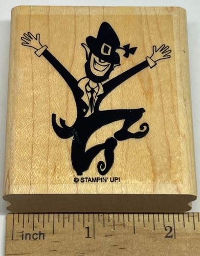 LEPRECHAUN KICK Irish Holiday Fairy Elf Stampin Up! Rubber Stamp ST ...