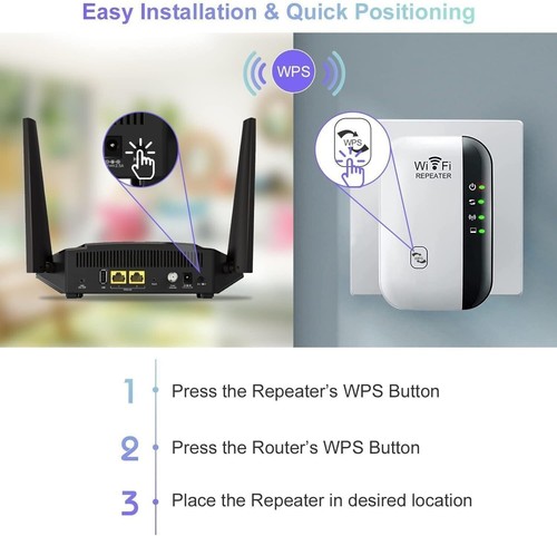 Powerful WiFi Range Extender Internet Booster Wireless Signal Repeater ...
