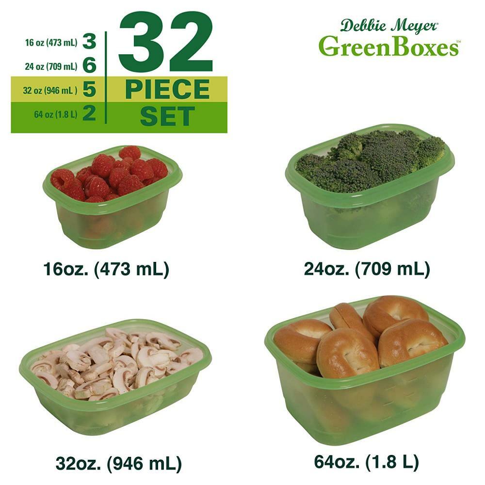 Debbie Meyer GreenBoxes, Food Storage Containers with Lids, Keep 32 ...