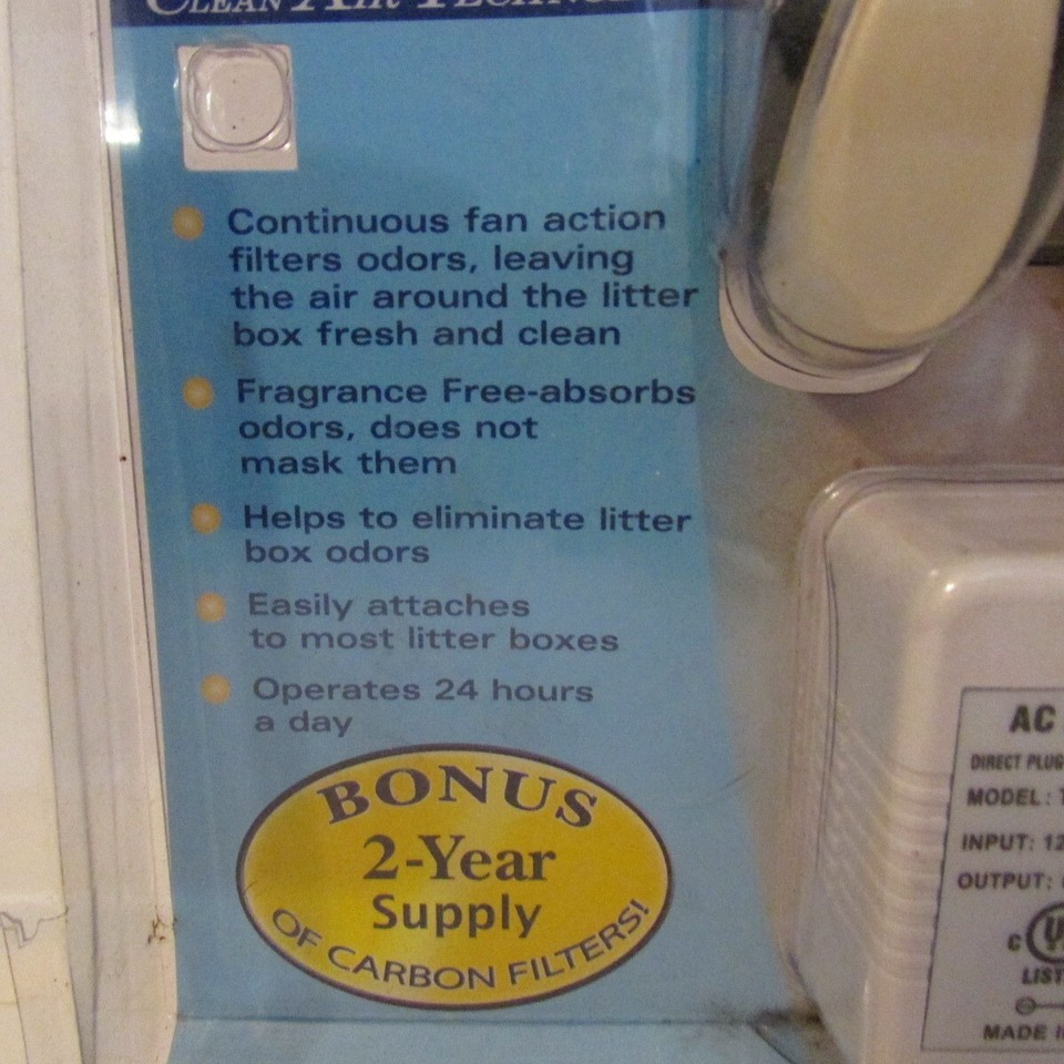 Litter Maid Air Cleaner AC Fan Cat Litter Box Freshen Filter Odors ...