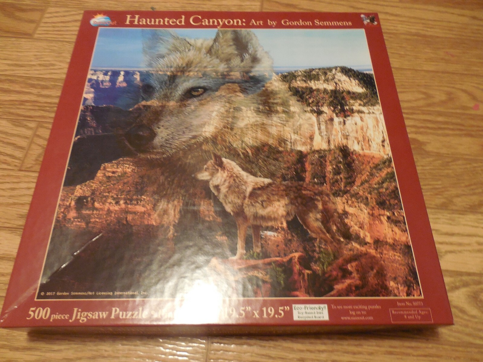 Coyote "Haunted Canyon" 500 pc jigsaw puzzle. SunsOut brand. 19.5" x 19 ...