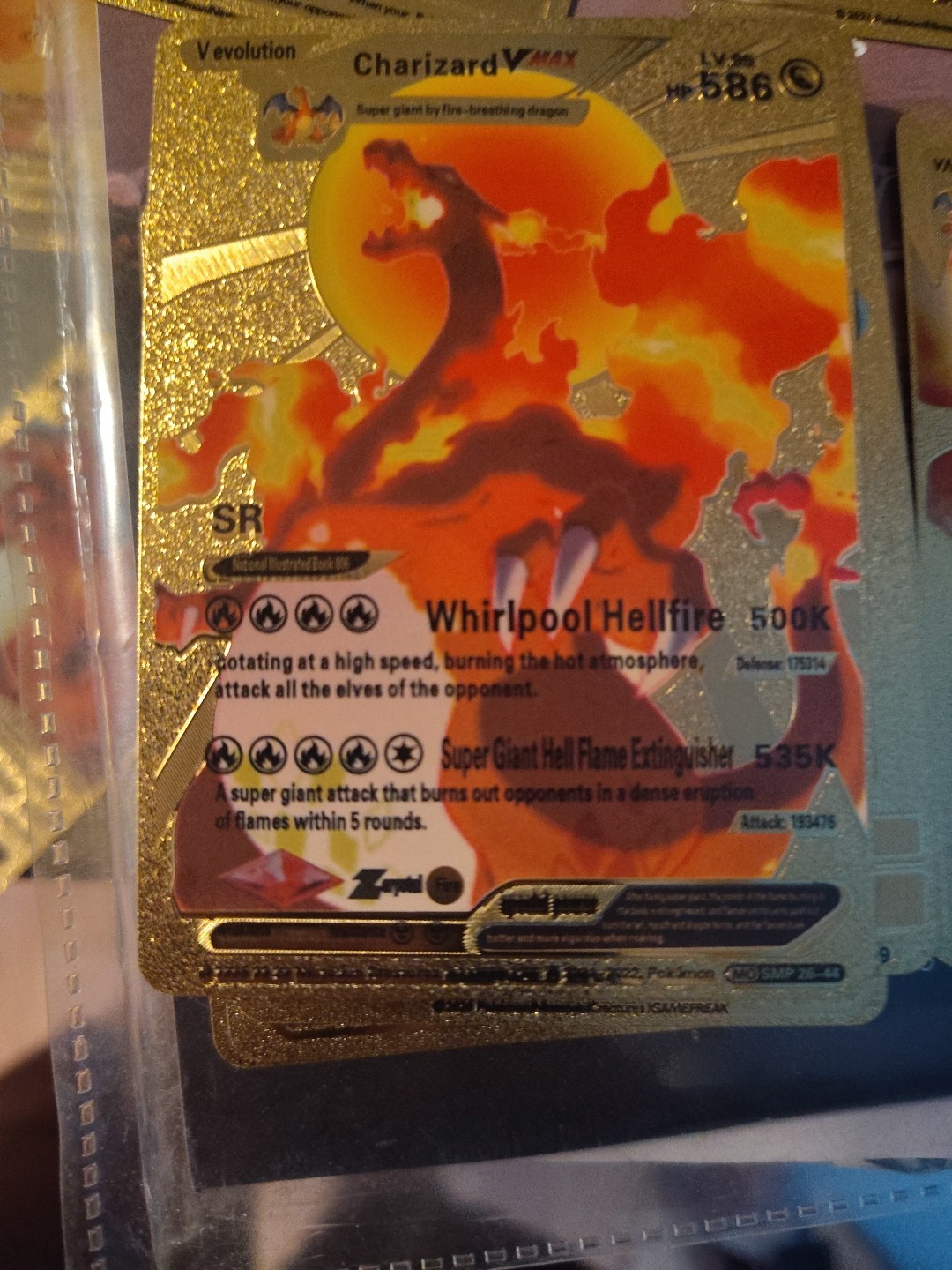 Pokémon Charizard VMAX v Evolution Gold Foil Card LV. 95 HP, 586 Rare ...