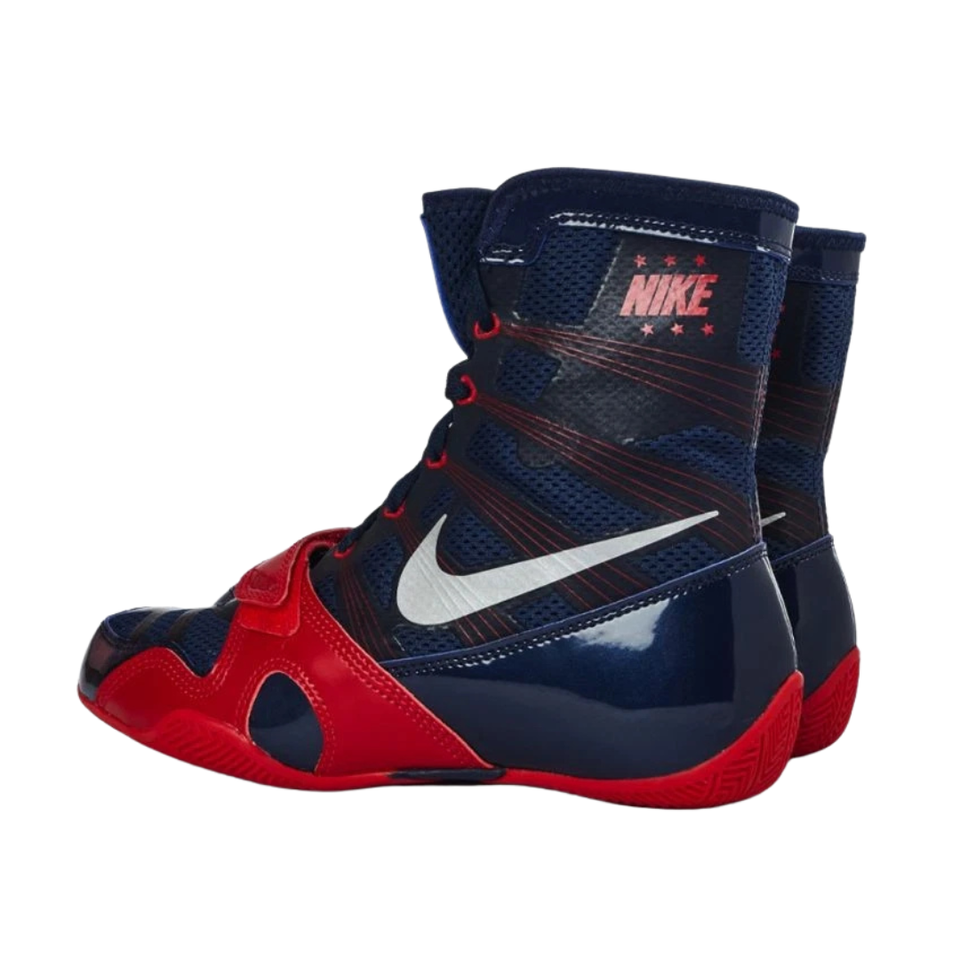 Nike HyperKO Boxing Shoes Navy Red Silver High Top Lightweight Training ...