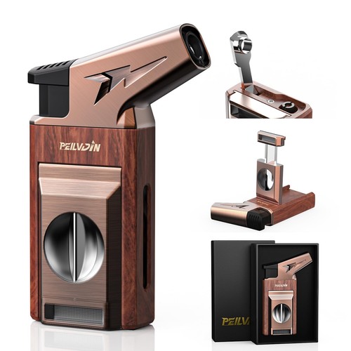 Torch Lighter with Built-in Cutter, Punch, Windproof Jet Flame Tool ...