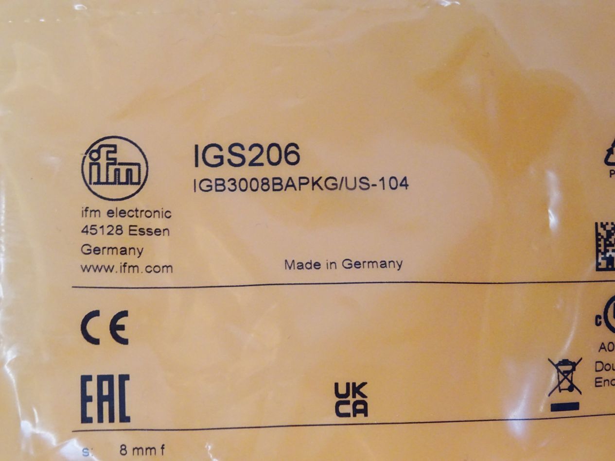 Ifm electronic Induktiver Sensor IGS206 IGB3008BAPKG/US-104 / Neu OVP ...