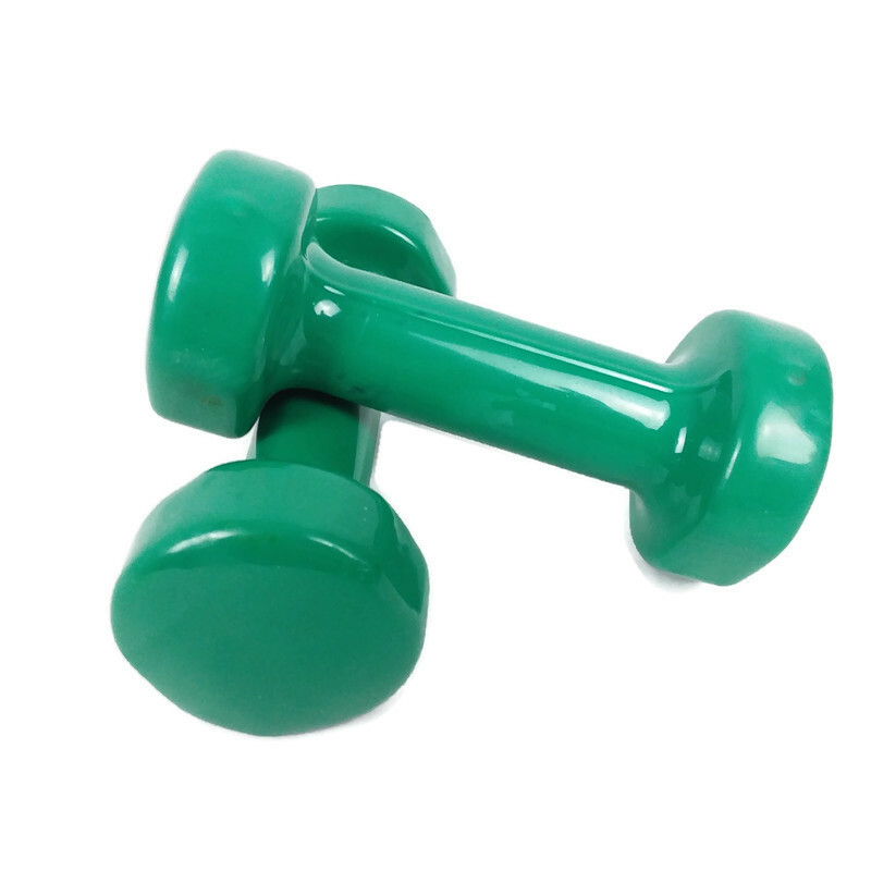 Green 3 lb Dumbbell Dumbell Hand Weight Home Gym Pair Set 6 lbs pounds ...