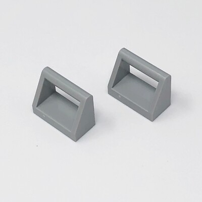 2432 LEGO Parts Tile Modified 1x2 w/ Handle LIGHT BLUISH GRAY (2) | eBay