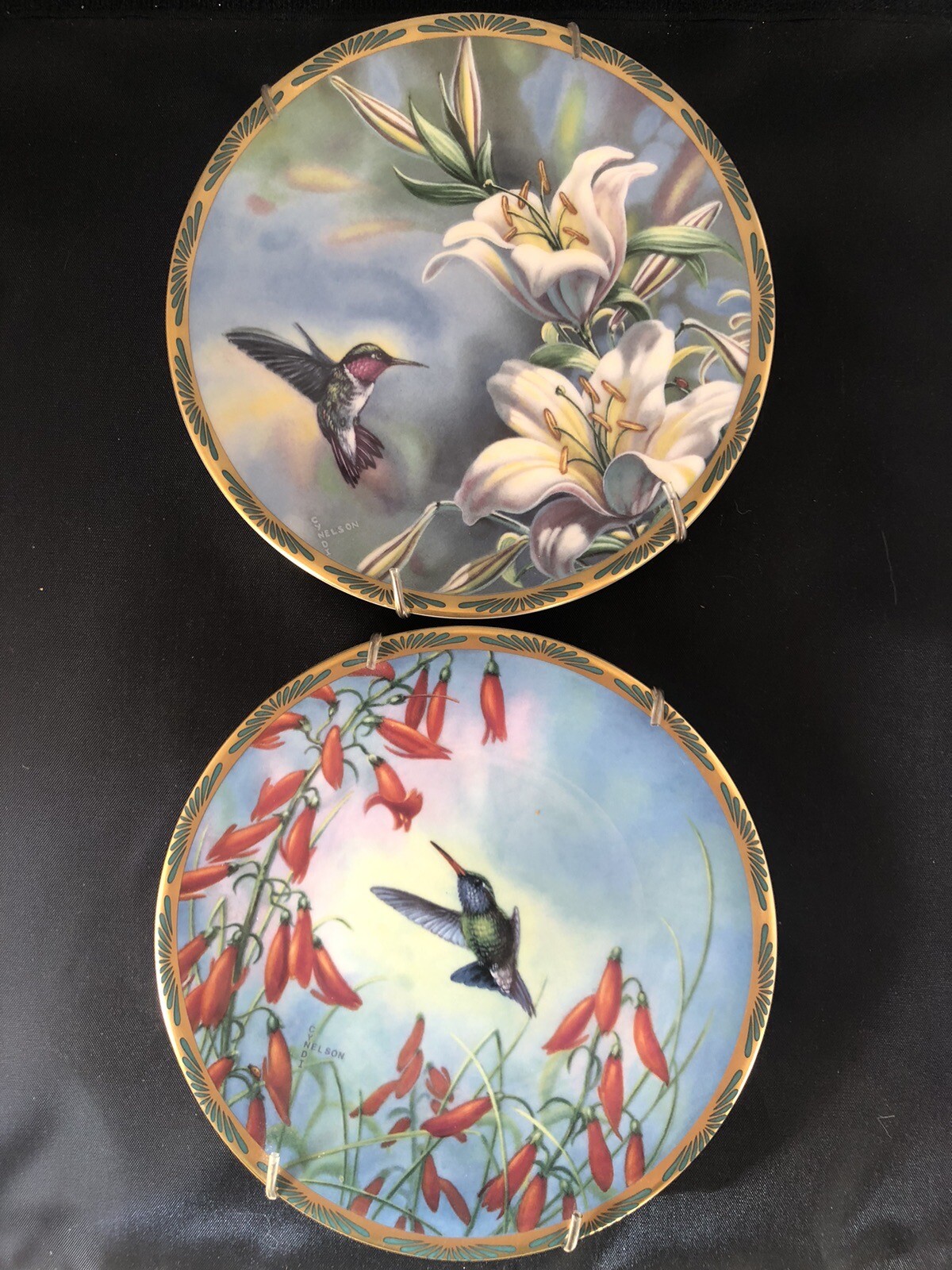 Ruby Throated Hummingbird Plates By Cyndi Nelson (2 Plates Included) 6. ...