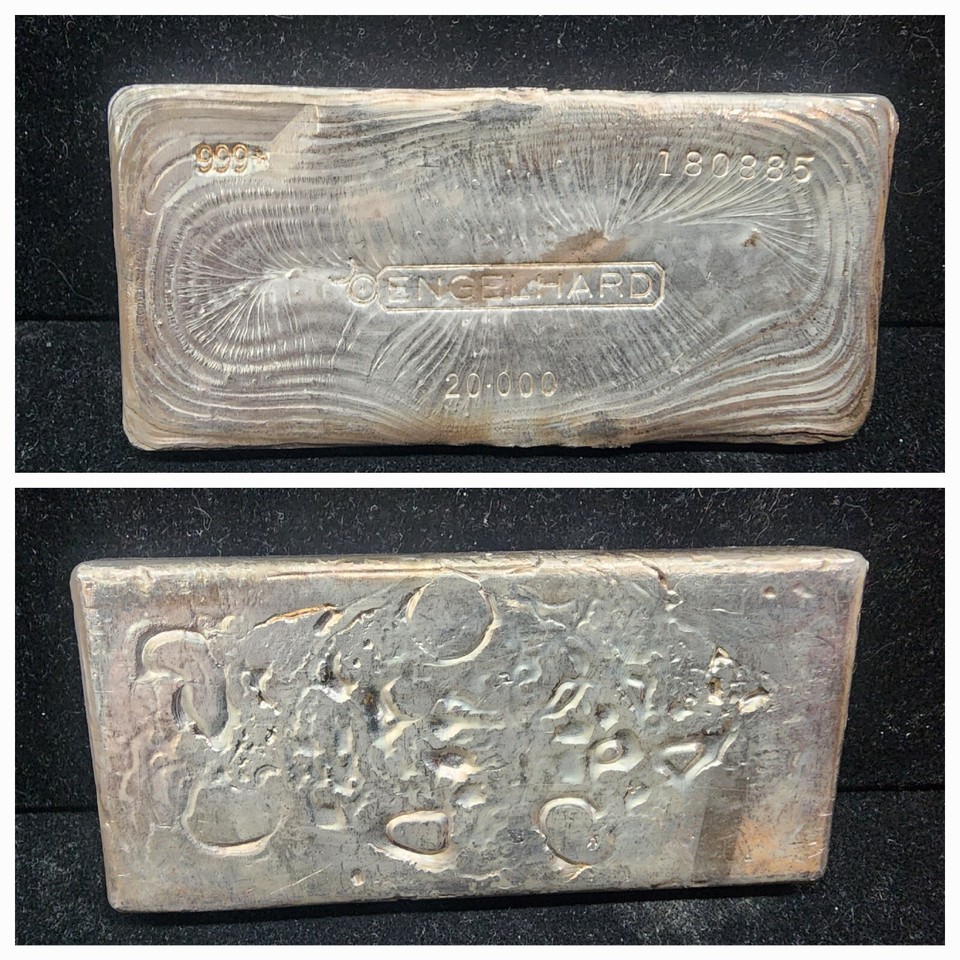 20ozt Engelhard Bull Bar Scribble Back Toned & Starburst, Sequential Serial #'s | eBay