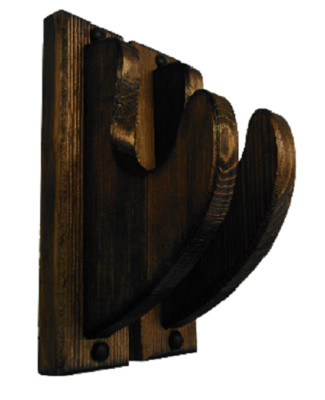 Rustic Wooden Gun Rack Hangers Rifle Double Barrel Shotgun Wall Mount ...