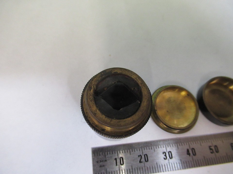 ANTIQUE BRASS C. BAKER LONDON LENS POLARIZER MICROSCOPE PART AS ...