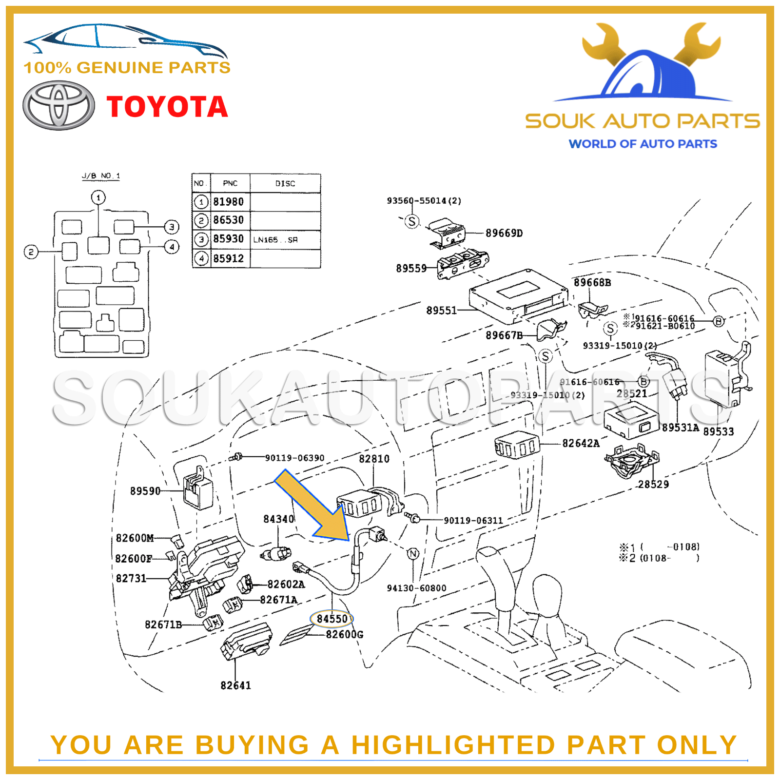 84550-34010 Genuine Toyota PARKING BRAKE SWITCH ASSY 8455034010 OEM | eBay