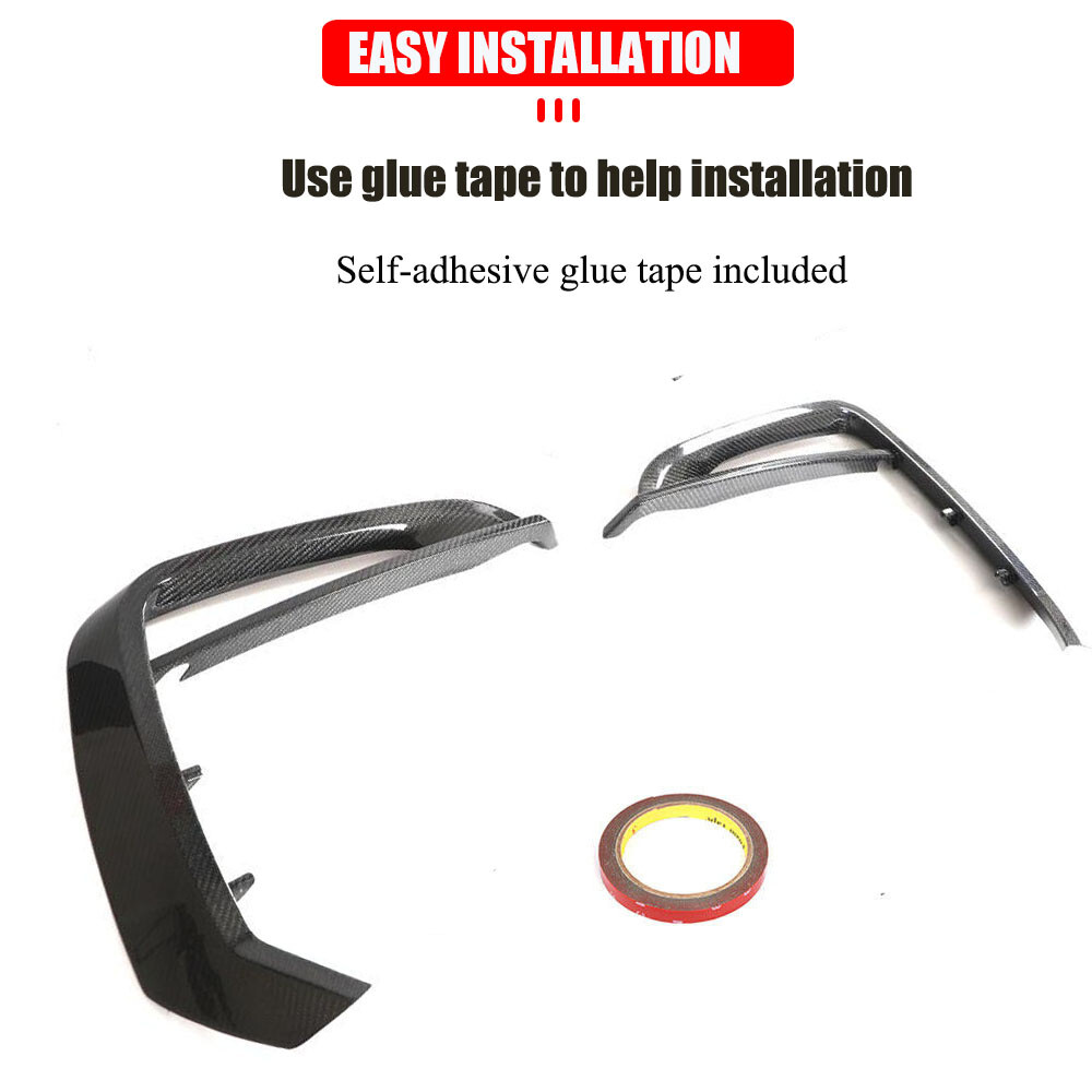 For Audi RSQ8 RS Q8 2020UP REAL CARBON Front Bumper Fins Splitter Air ...