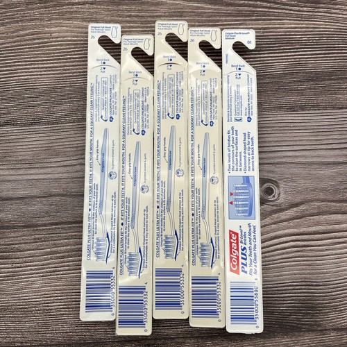 5 VTG Colgate PLUS Ultra Fit Bi-Level Toothbrush Diamond Shaped Full ...