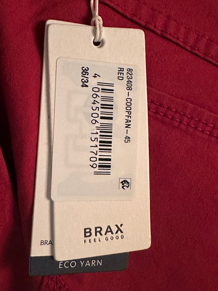 Brax Cooper Fancy Straight Leg Jeans Flat Front Men's 36x34 Dark Red ...