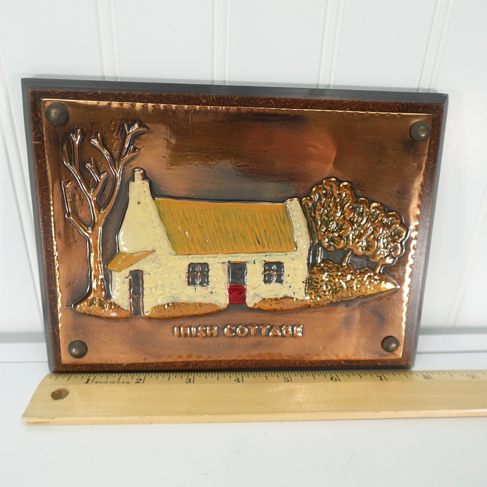 Vintage Irish Cottage Copper Plaque Wall Art Hand-Wrought Rathbanna ...